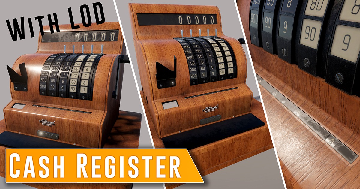 Fonctional vintage cash register | 3D Tools | Unity Asset Store
