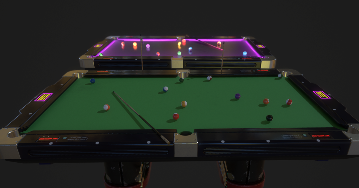Neon/Stylish Pool Table | 3D Furniture | Unity Asset Store
