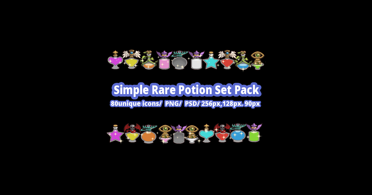 Simple Rare Potion Set Pack | 2D Icons | Unity Asset Store