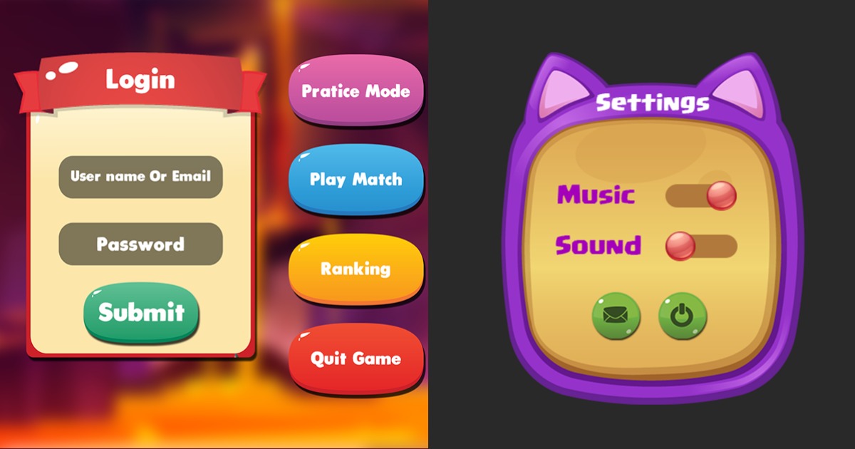 Combo of Awesome Game UI Pack, Button Pack and Icon pack 15 and 18 | 2D ...