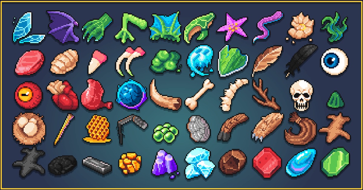 PIXELART MONSTER LOOT ICONS PACK | 2D | Unity Asset Store
