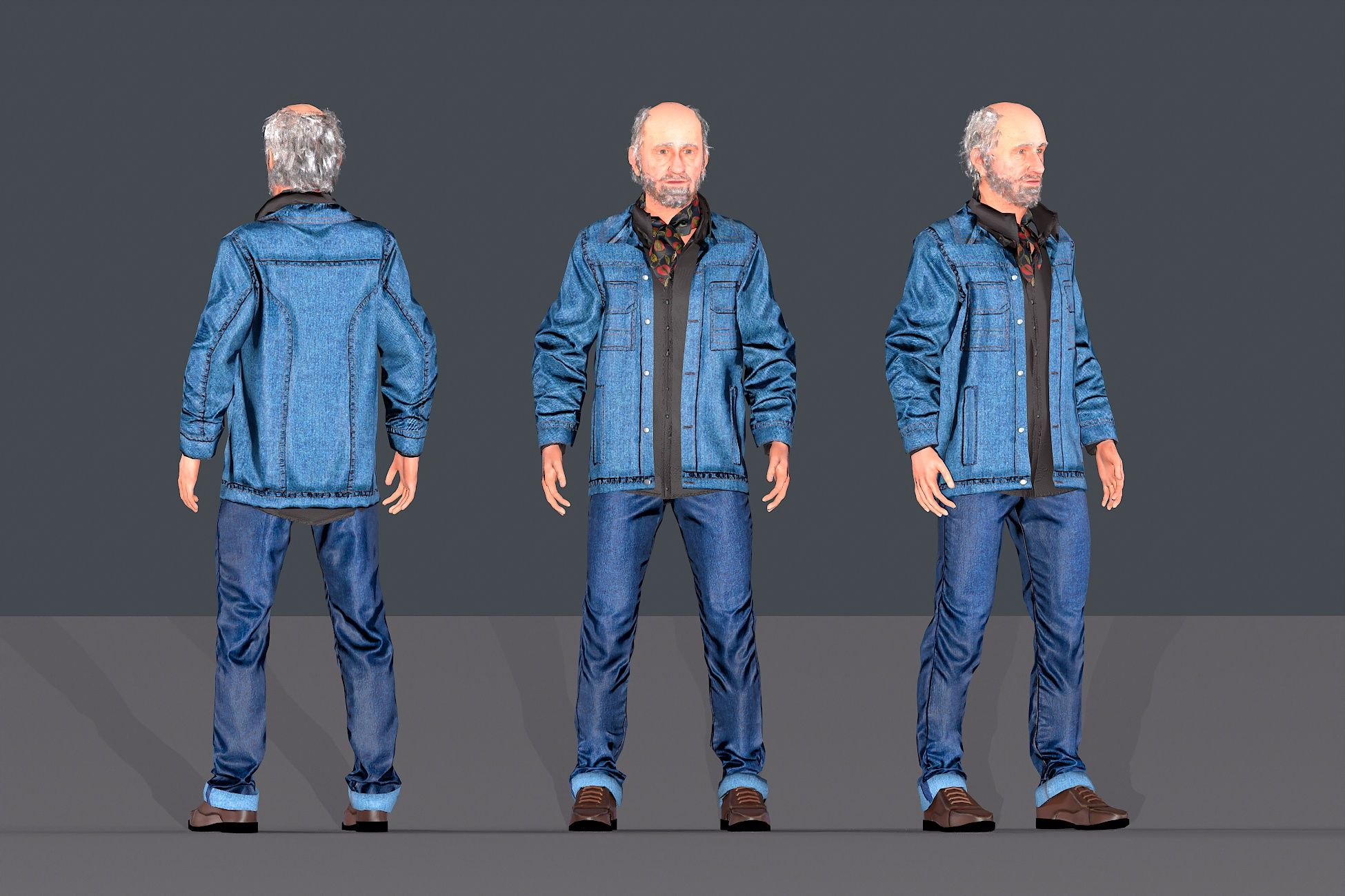 Old man in jeans clothes | Characters | Unity Asset Store