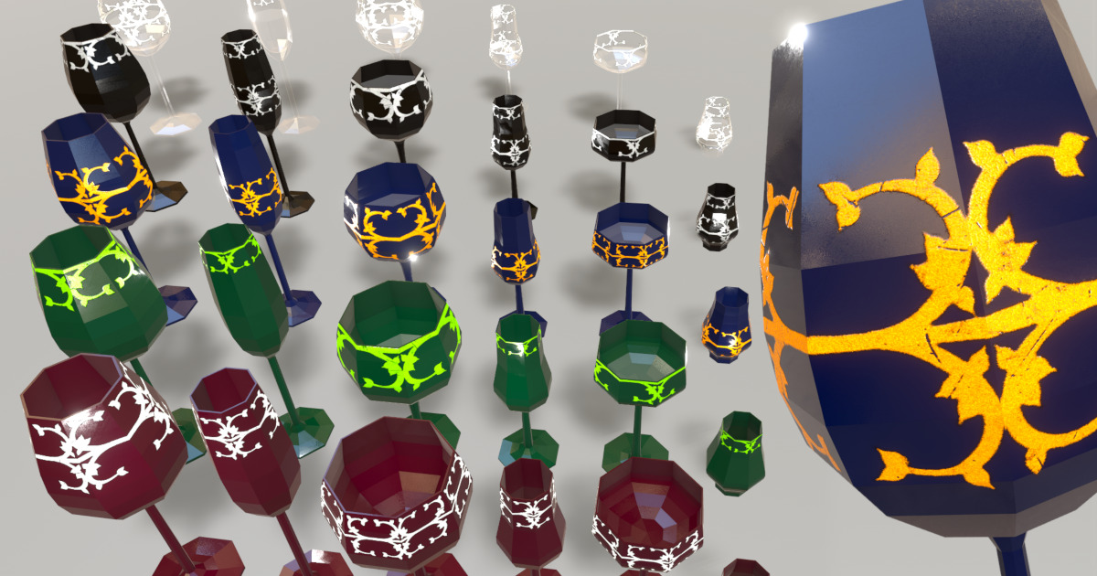 Crystal Glasses Customizable | 3D 음식 | Unity Asset Store