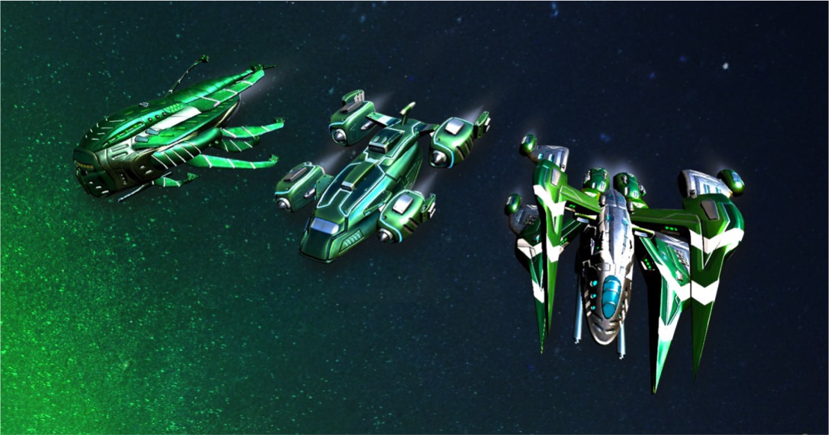 3D Spaceships Pack #09l Green | 3D Vehicles | Unity Asset Store