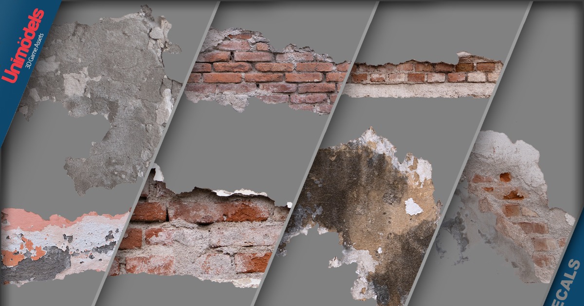 Decals stains crack and plaster for walls and floors Vol. 3 | 2D ...