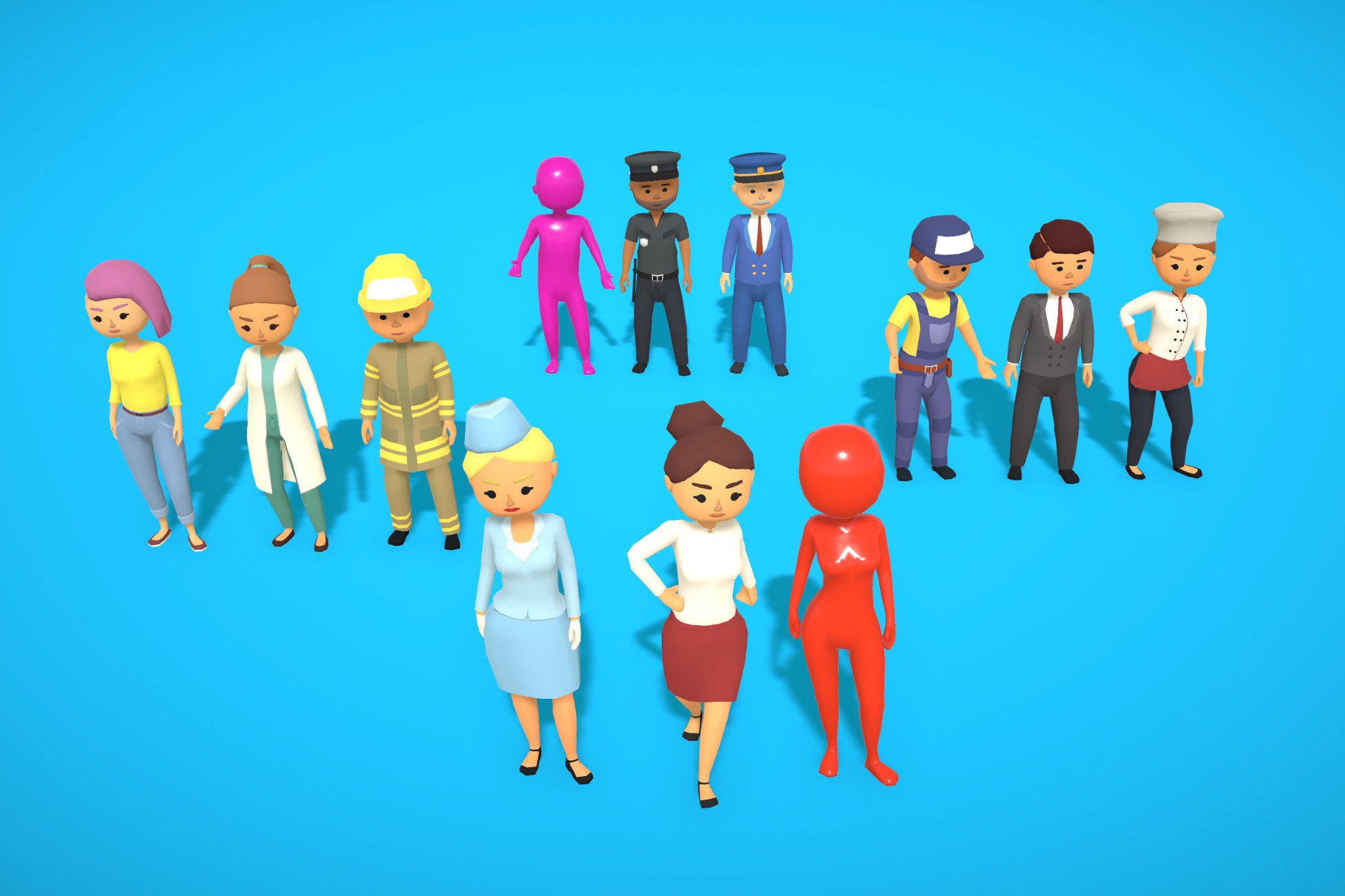 Hyper-Casual Cartoon People (Professions) | 3D Humanoids | Unity Asset ...