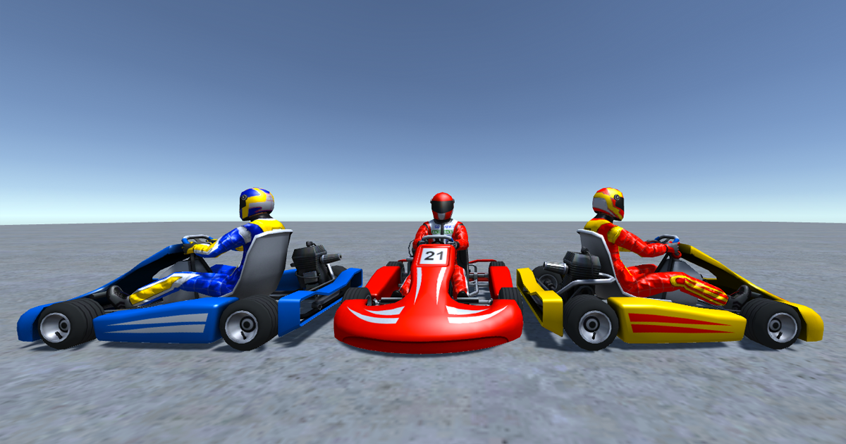 3 Low Poly Karts with Player 1 | 3D Land | Unity Asset Store