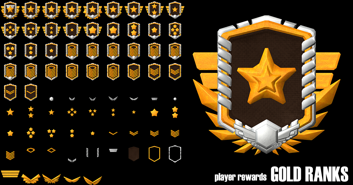 Gold Ranks - Rewards | 2D 아이콘 | Unity Asset Store
