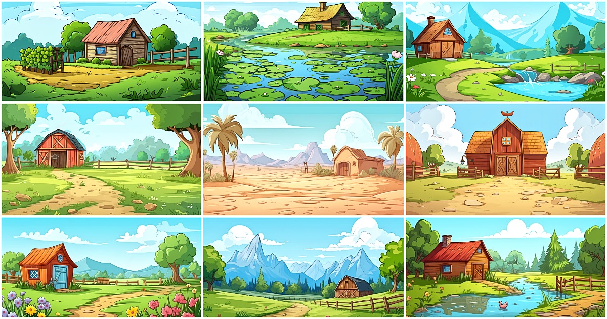 BACKGROUND - Cartoon Barn 2 | 2D Environments | Unity Asset Store