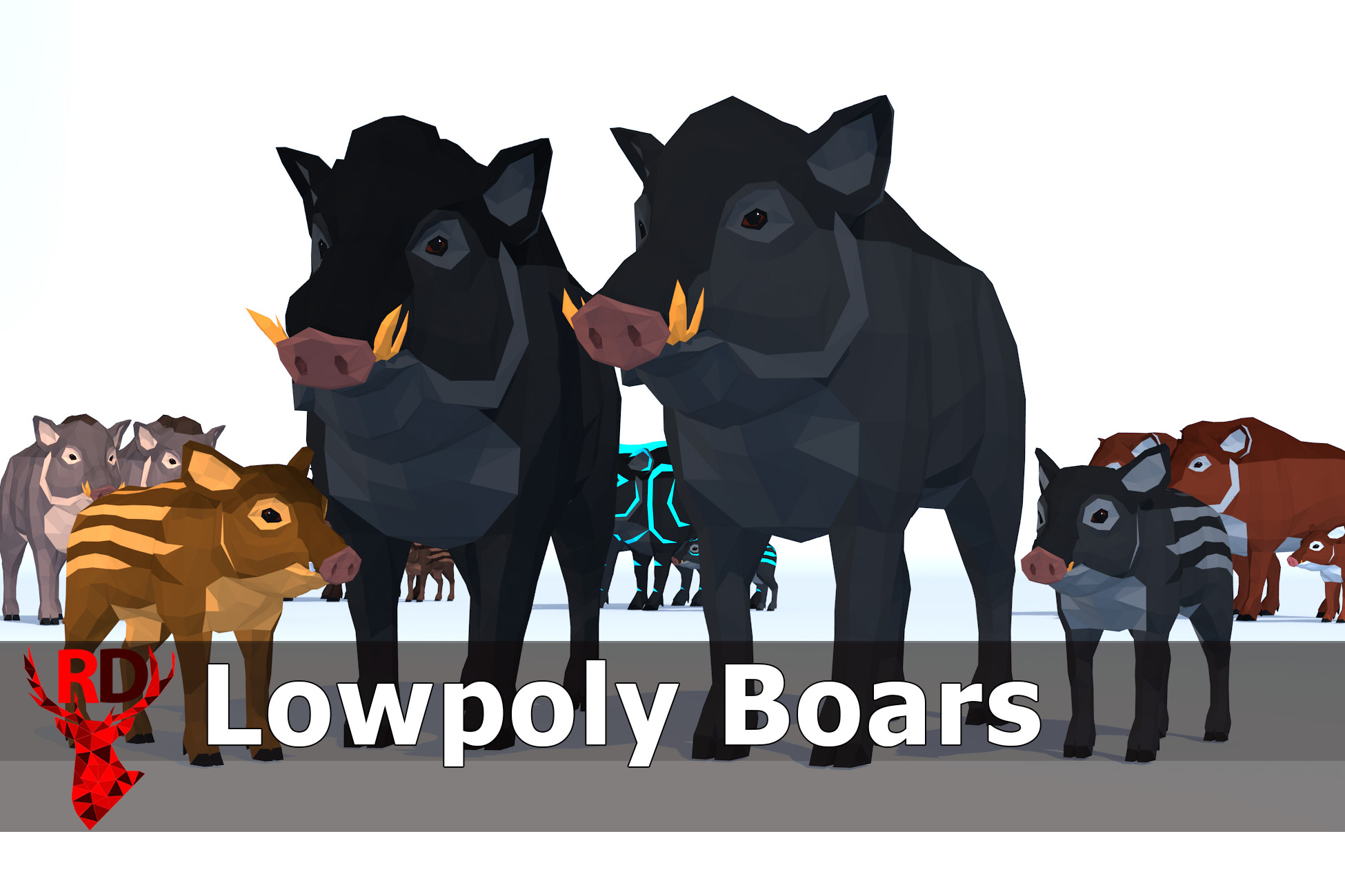 LowPoly Boars pack | 3D Animals | Unity Asset Store