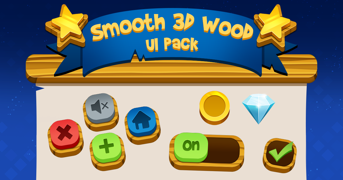 Smooth 3D Wood UI | 2D Icons | Unity Asset Store
