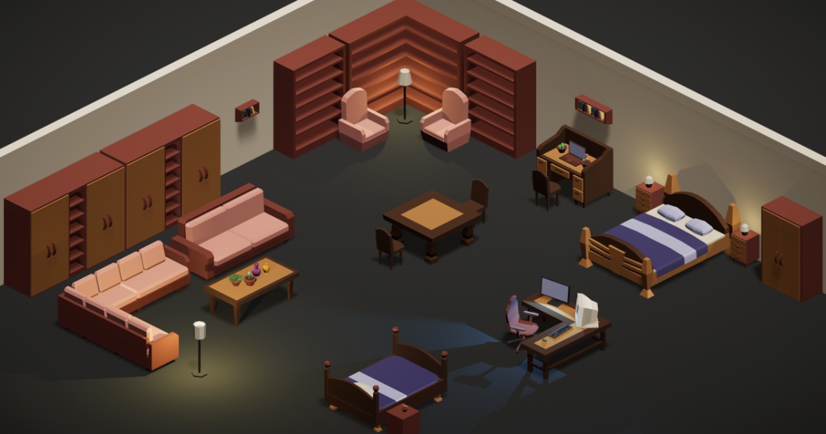 Low Poly Simple Furniture FREE | 3D Furniture | Unity Asset Store