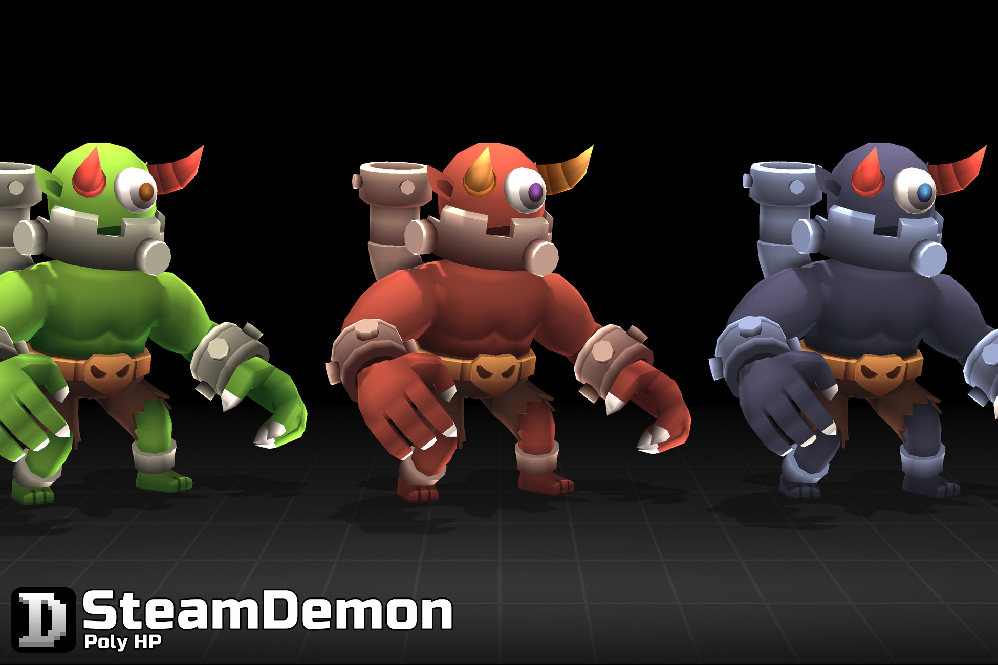 Poly HP - SteamDemon | 3D Creatures | Unity Asset Store