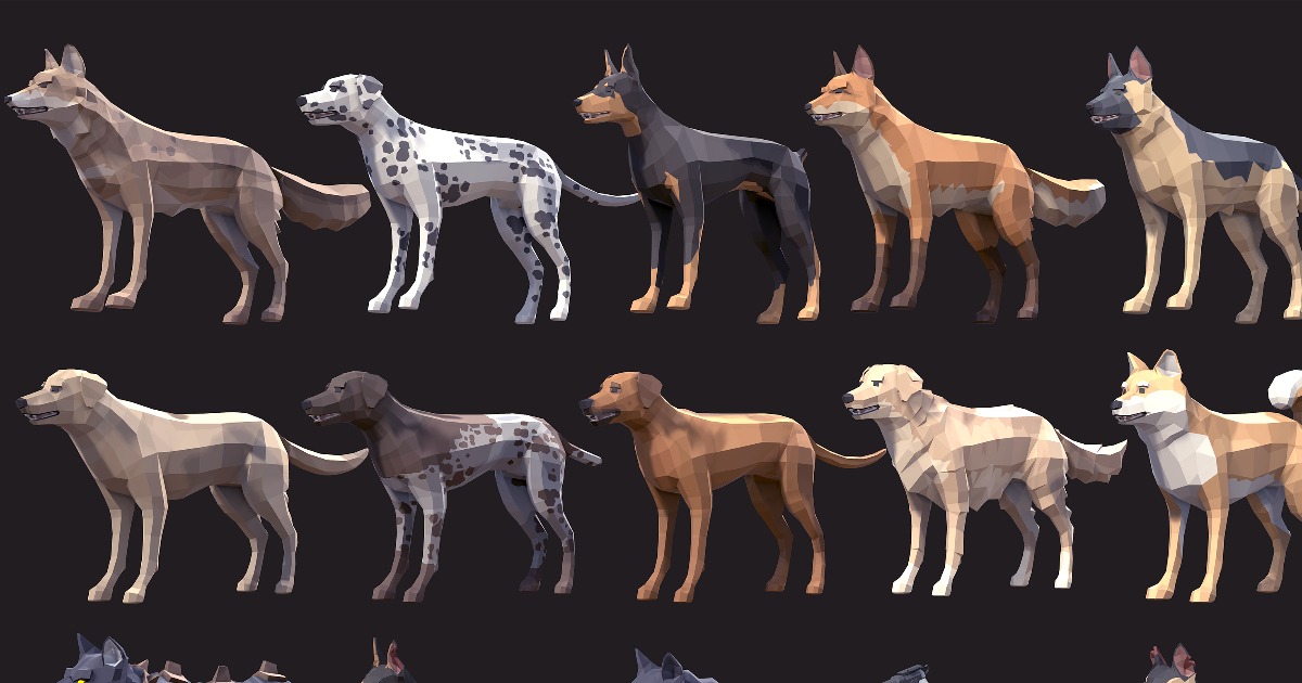 POLYGON - Dog Pack - Art By Synty | Characters | Unity Asset Store