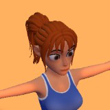 3D female character with rig