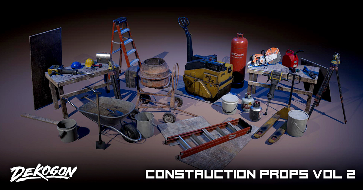 Construction Site VOL. 2 - Tools, Parts, and Machine Props | 3D Tools ...