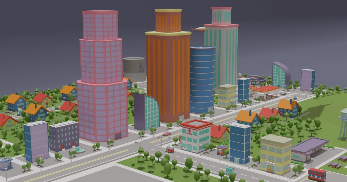 City Set Low Poly | 3D Urban | Unity Asset Store