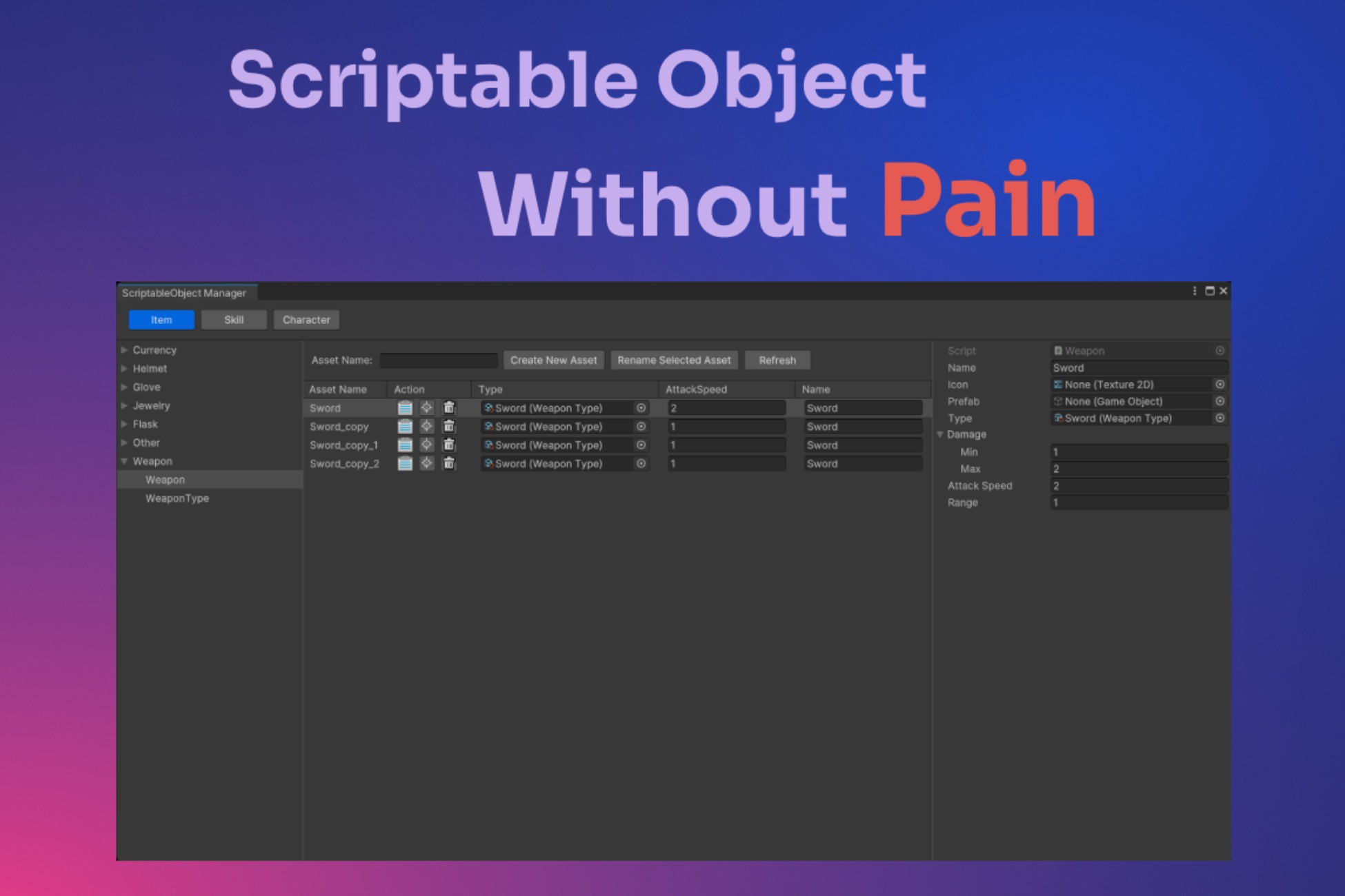 Scriptableobject Helper Utilities Tools Unity Asset Store