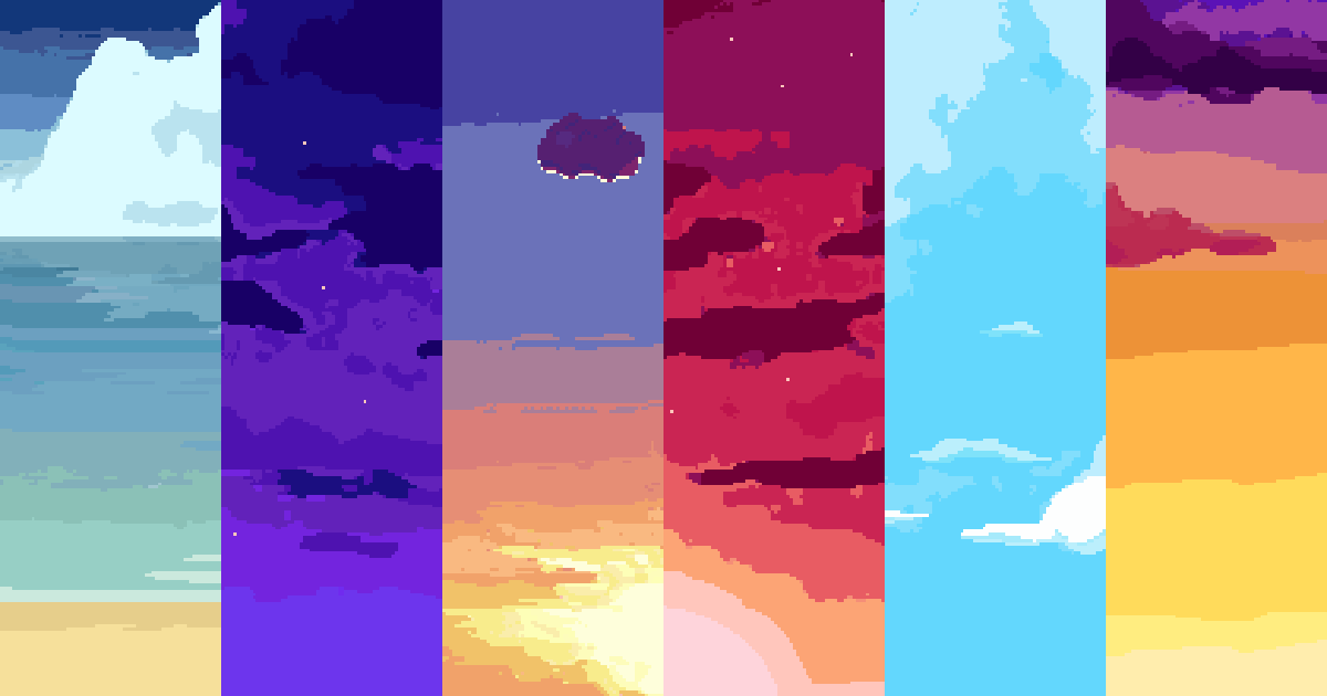2D Pixel Art Backgrounds (10 Sky & Cloud ) #3 | 2D Environments | Unity ...
