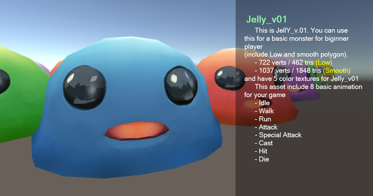 Jelly_v01 | 3D Creatures | Unity Asset Store