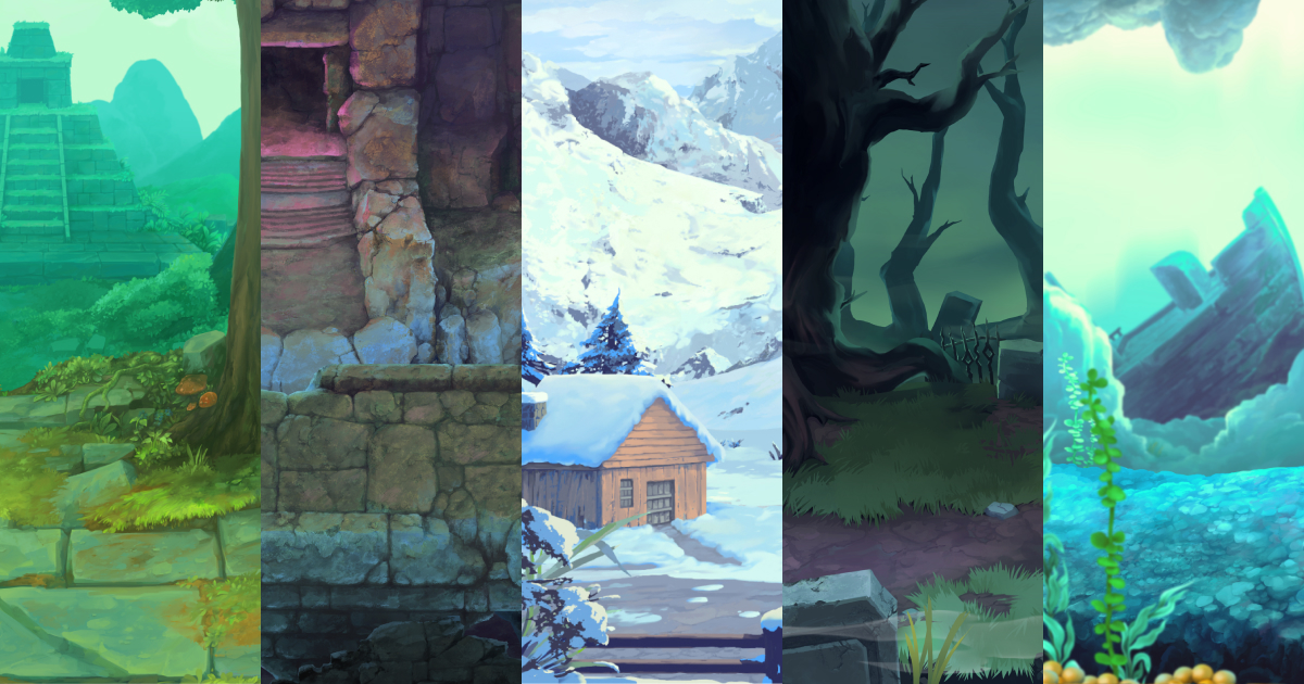 Nature and Artifact Parallax Background Bundle | 2D Environments ...