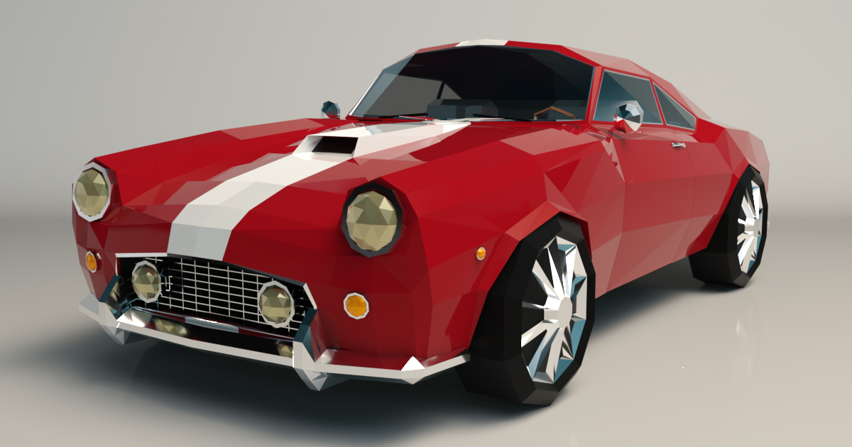 Low Poly Muscle Car 01 | 3D Land | Unity Asset Store