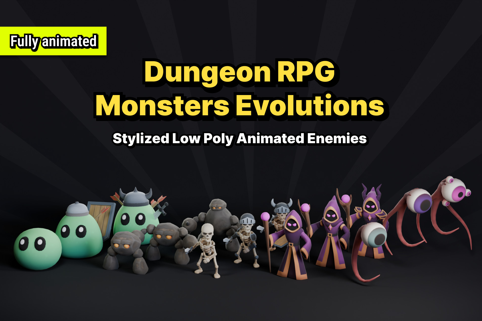 Dungeon RPG Monsters Evolutions – Stylized Low Poly Animated Enemies by ...