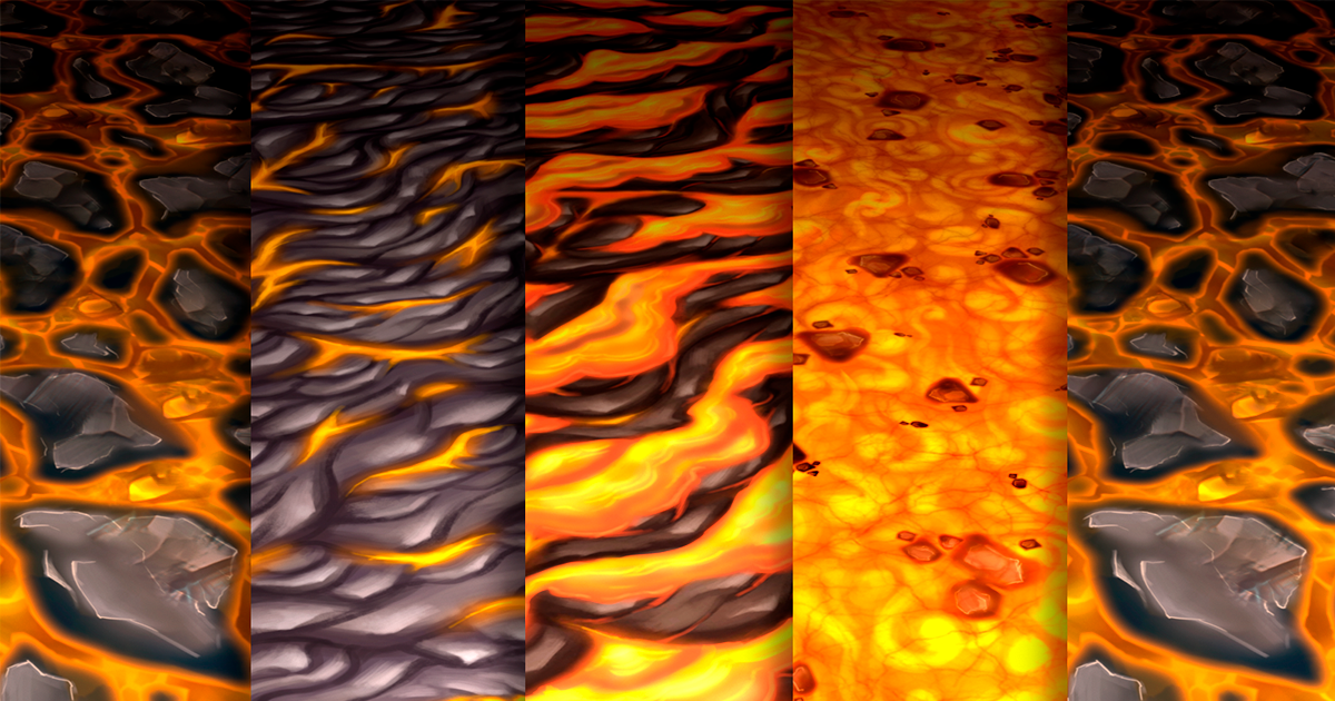 Texture Set Vol.35 Hand Painted Lava | 2D Floors | Unity Asset Store