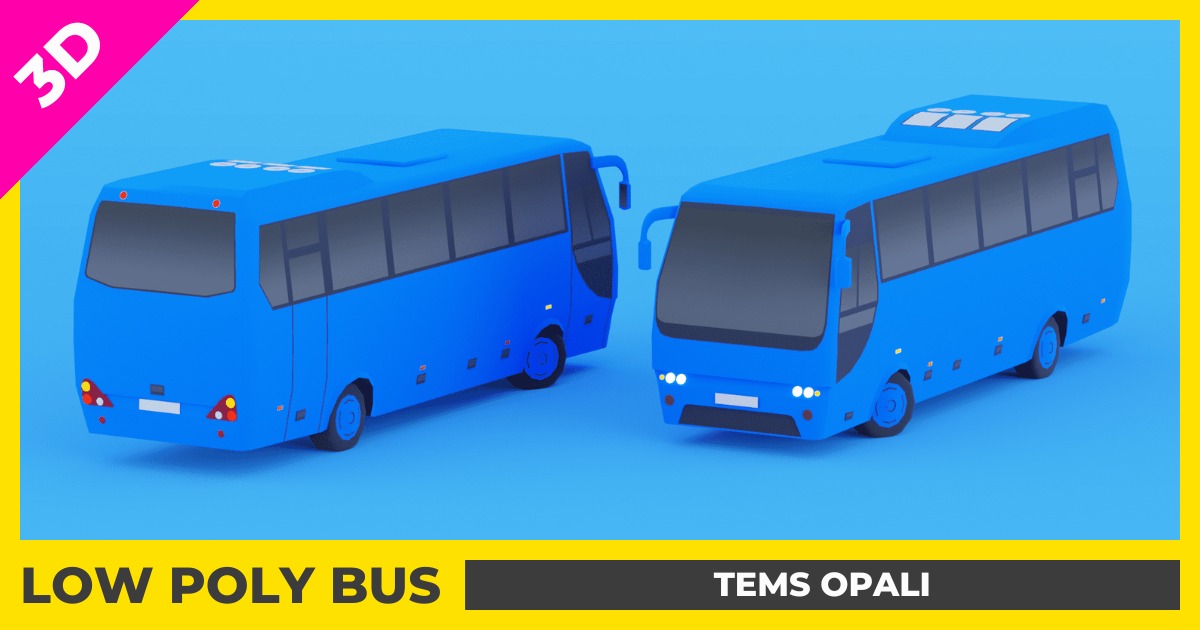 Low Poly Bus - Tems Opali | 3D Land | Unity Asset Store
