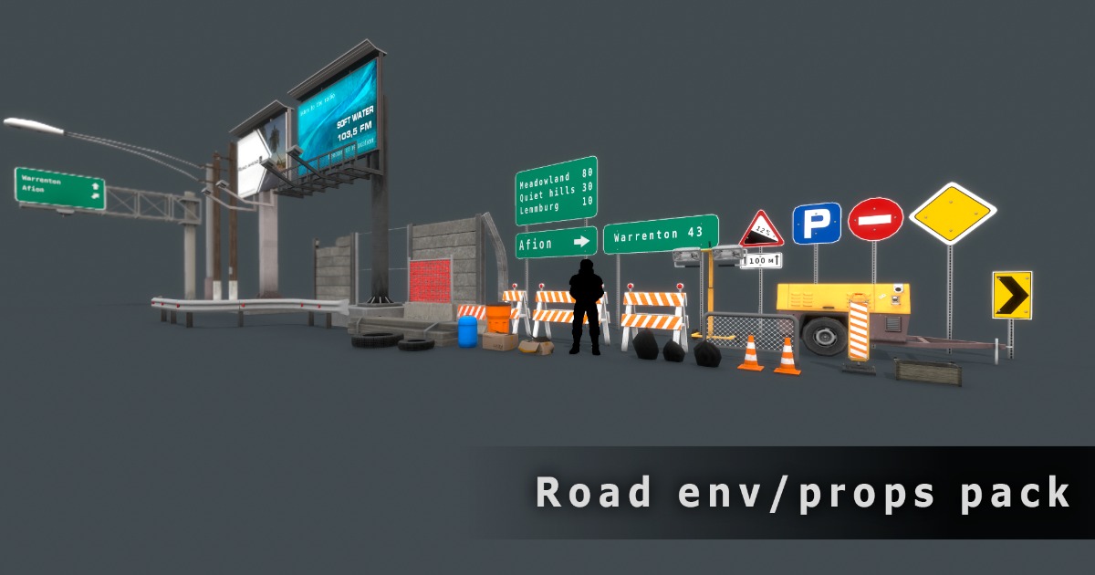 Road env/props pack | 3D Props | Unity Asset Store