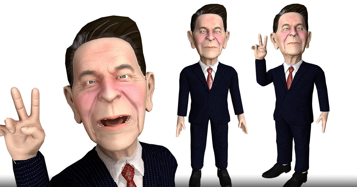 Ronald Reagan caricature | Characters | Unity Asset Store