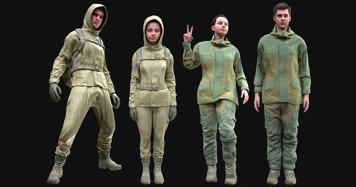 Collection 54 - Man/Woman in Hunting Outfits - Rigged | 3D Characters | Unity Asset Store