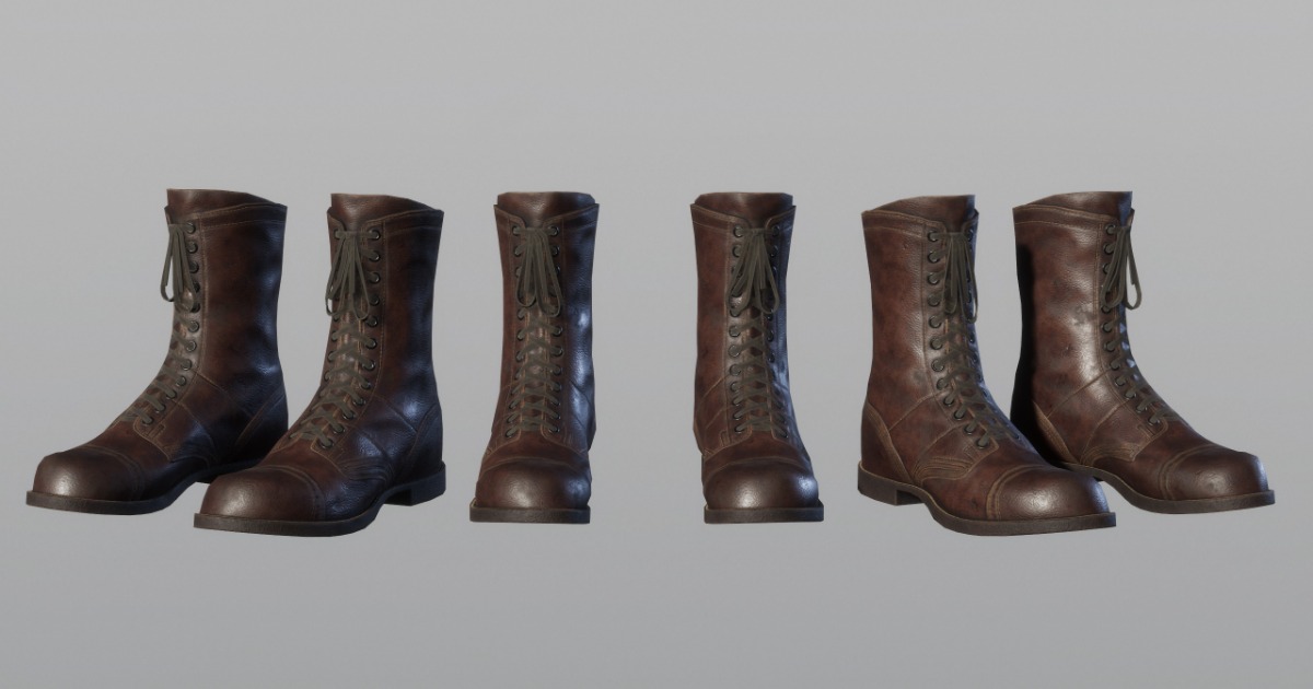 US WW2 Tactical Boots B | 3D Clothing | Unity Asset Store