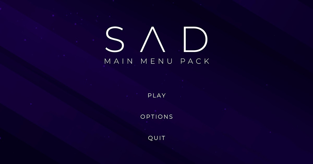 SAD - Emotional Main Menu Pack | GUI Tools | Unity Asset Store