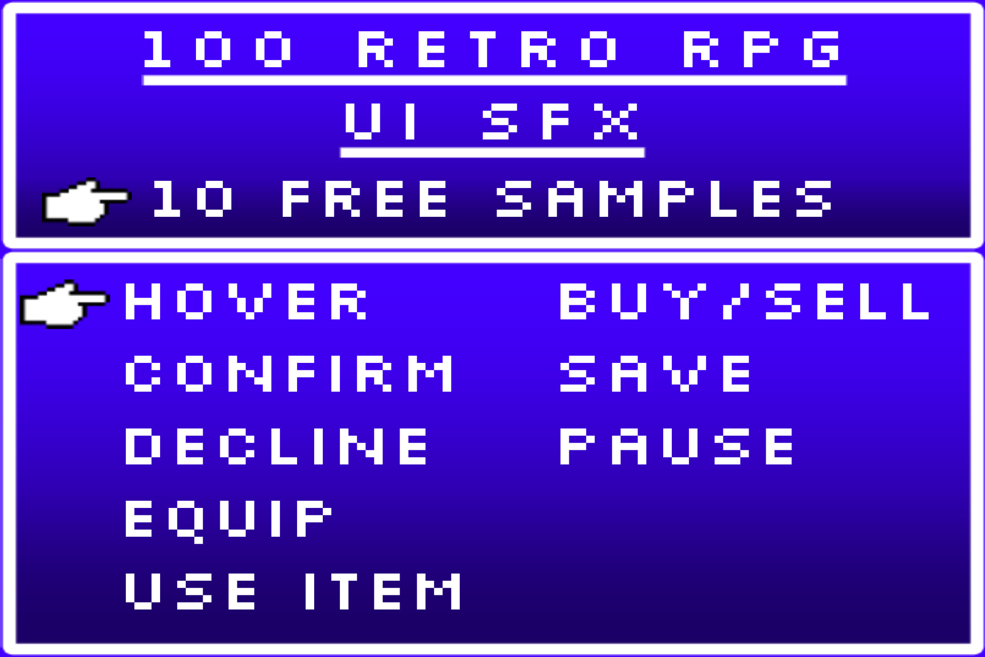 100 Retro RPG Menu Sounds | Audio Sound FX | Unity Asset Store