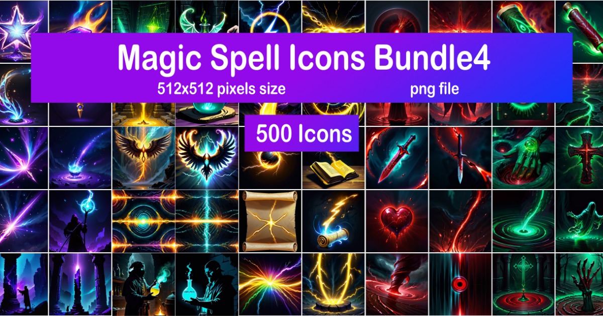Magic Spell Icons Bundle4 | 2D Icons | Unity Asset Store