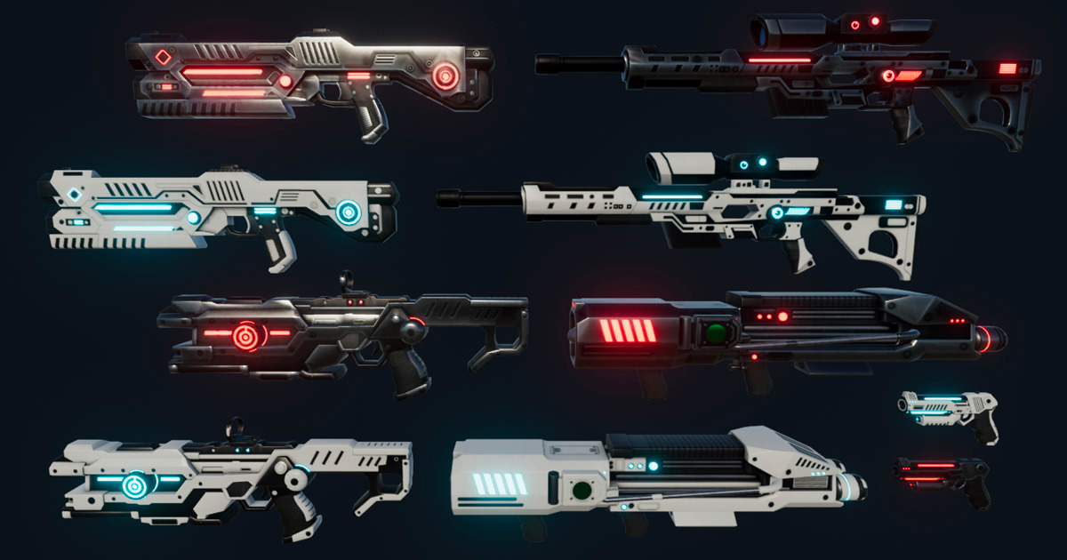 Sci Fi Battle Weapons 3d Weapons Unity Asset Store