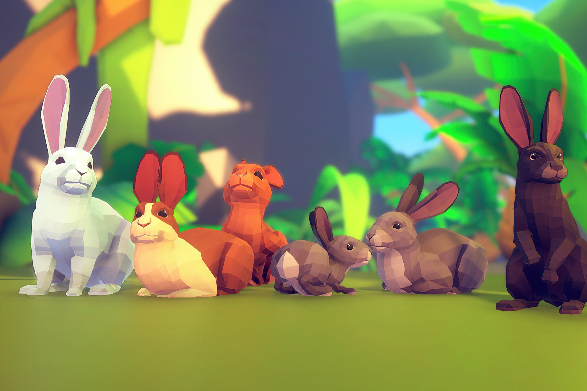Poly Art: Rabbit | 3D Animals | Unity Asset Store