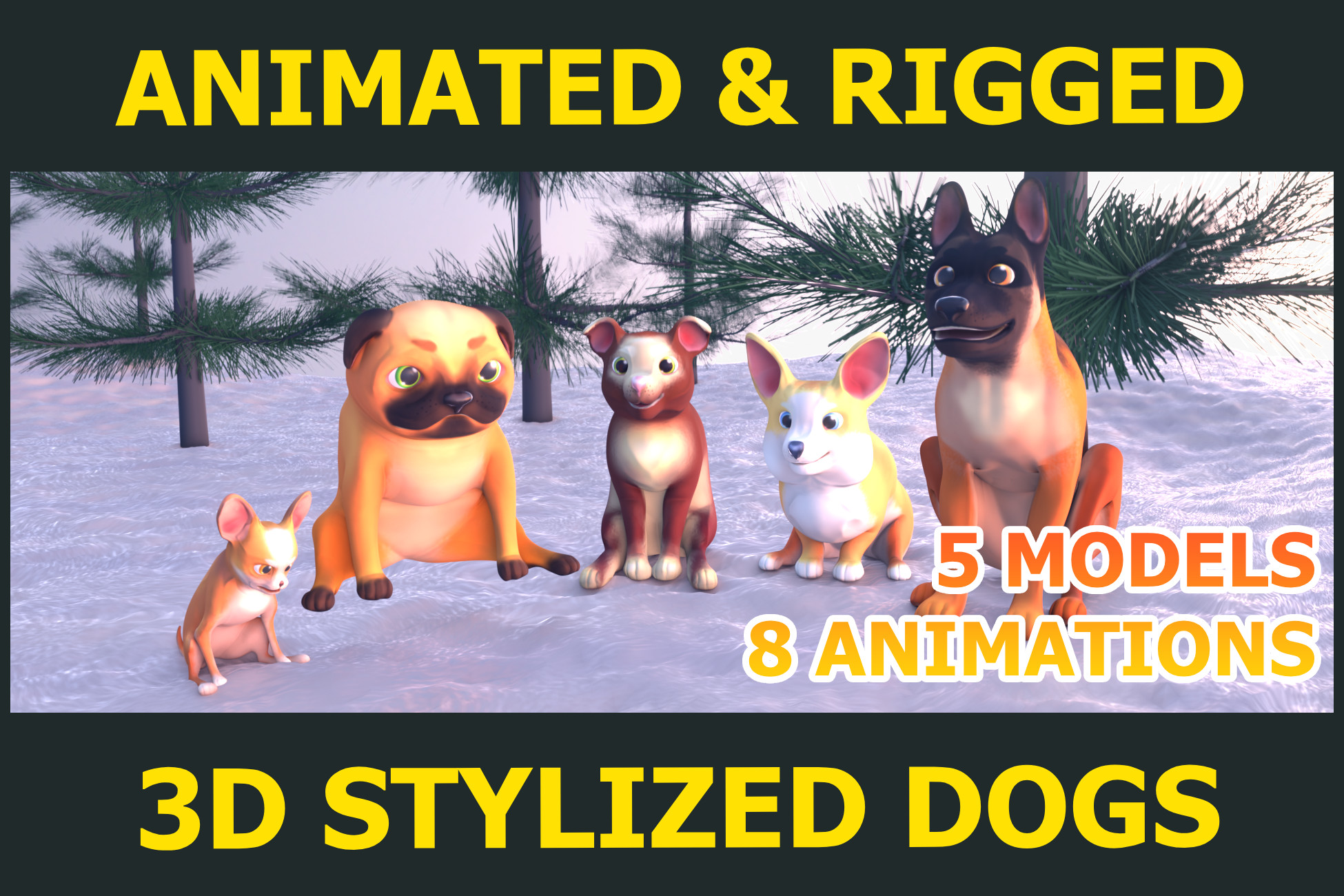 3D Stylized Animated Dogs Kit | Characters | Unity Asset Store