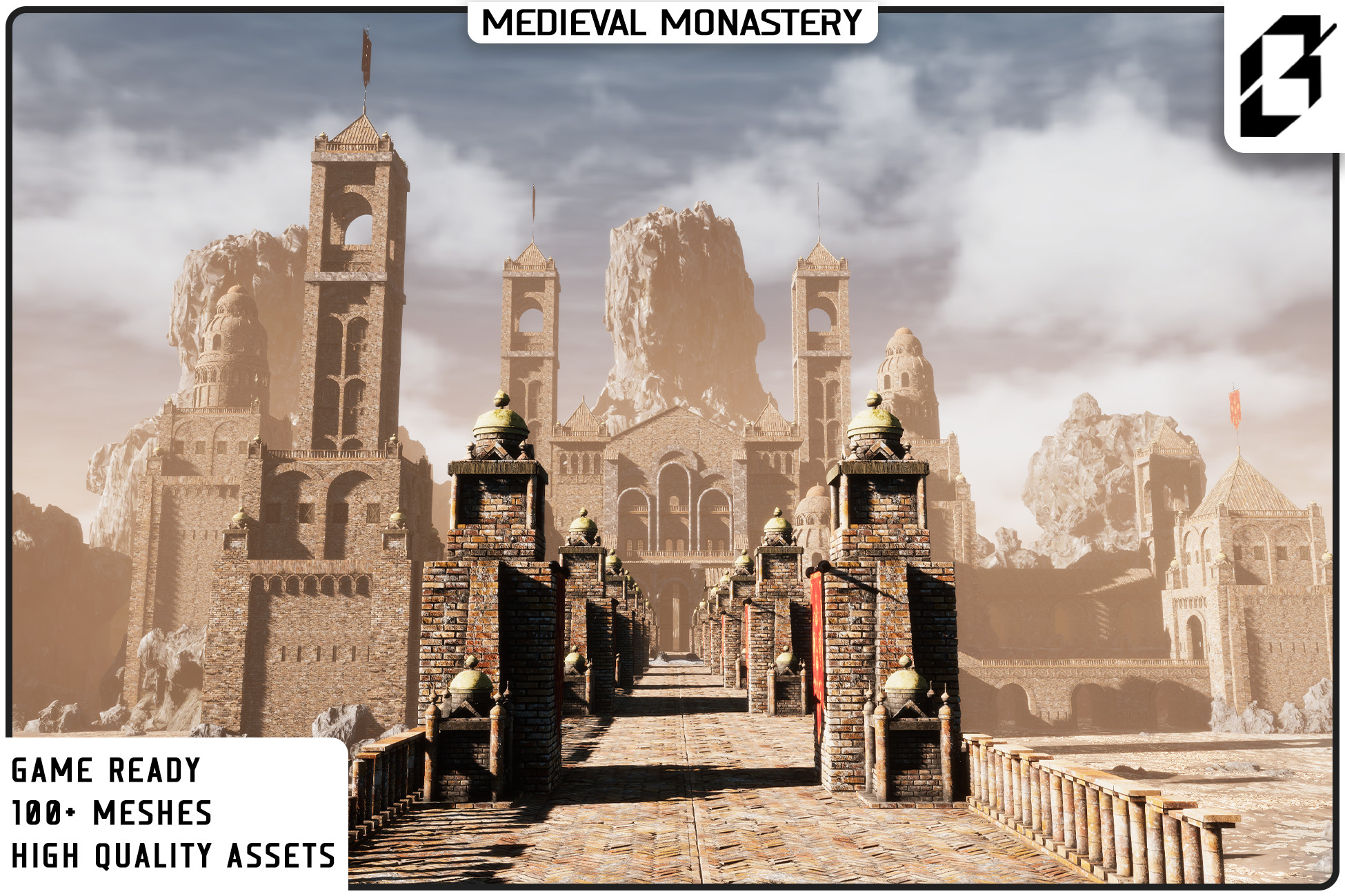 Medieval Monastery Environment (Sanctuary,Church,Modular Castle ...