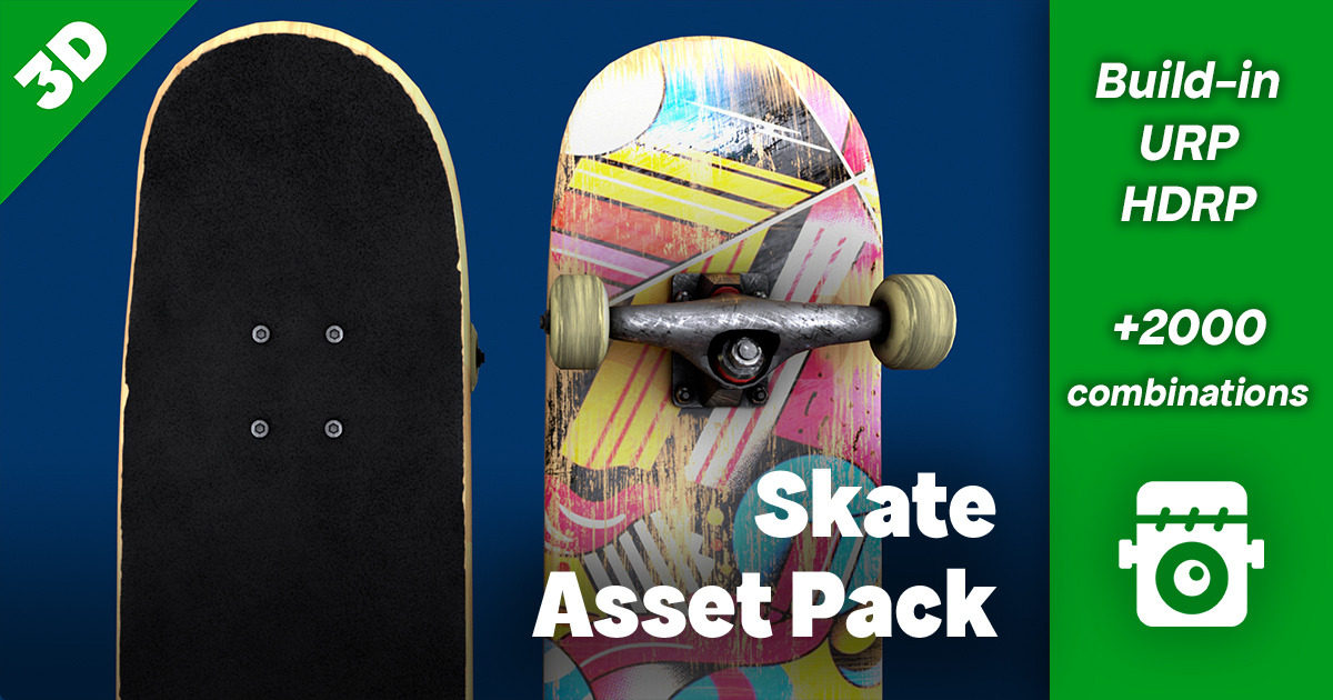 3D Skate Asset Pack +2000 Combinations | 3D Vehicles | Unity Asset Store
