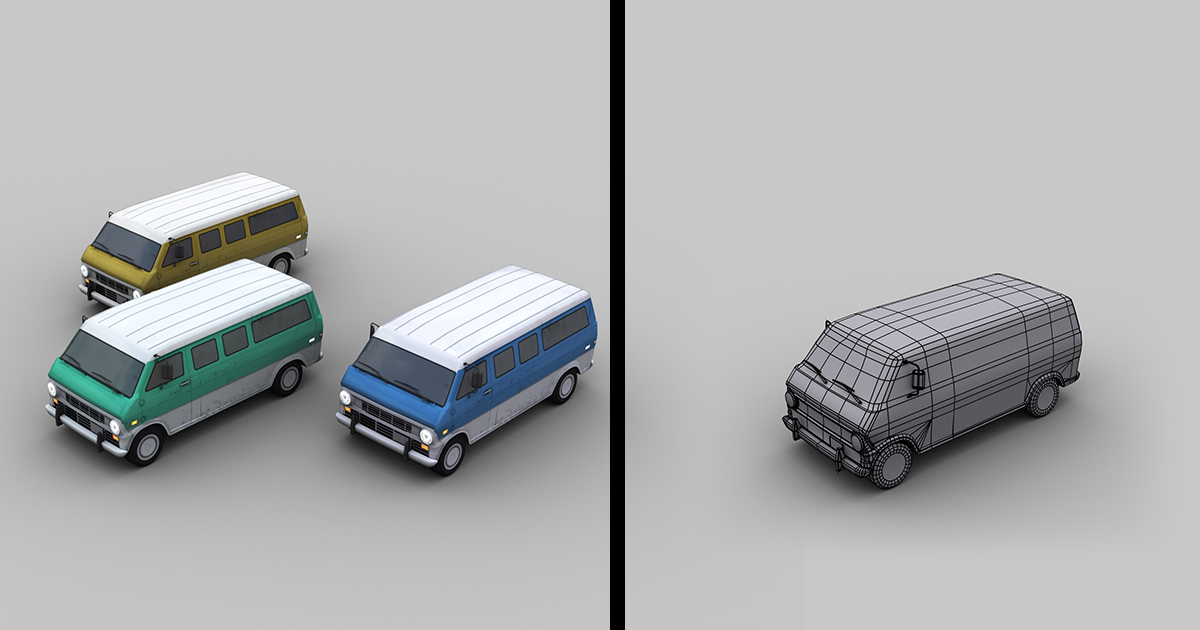 Lowpoly Van 3 | 3D Land | Unity Asset Store