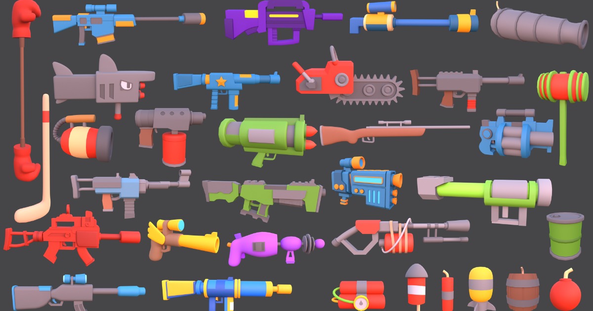 Weapons - Low Poly Weapons pack by Ake | 3D Weapons | Unity Asset Store
