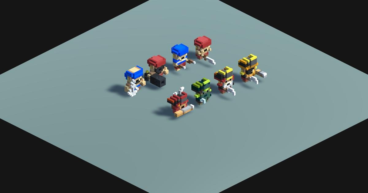 3D-Voxel Animated models - Pirate | 3D Creatures | Unity Asset Store
