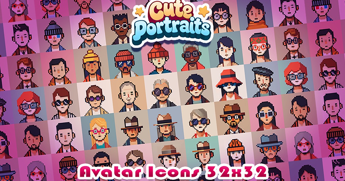 Pixel Art Cute Portraits | 2D 아이콘 | Unity Asset Store