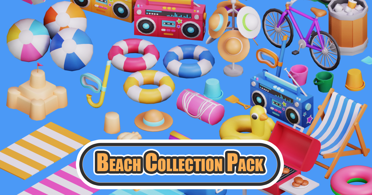 Beach and Pool Collection Pack | 3D Props | Unity Asset Store