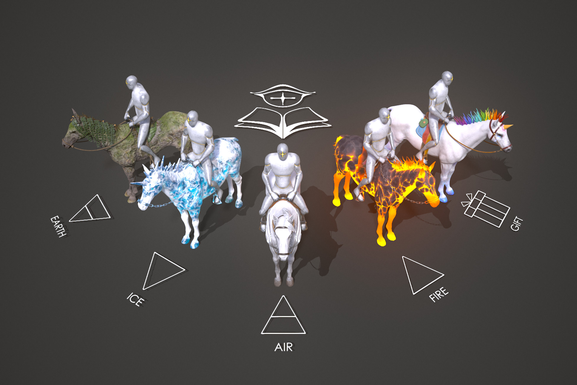 Elemental Horses Pack | 3D Creatures | Unity Asset Store