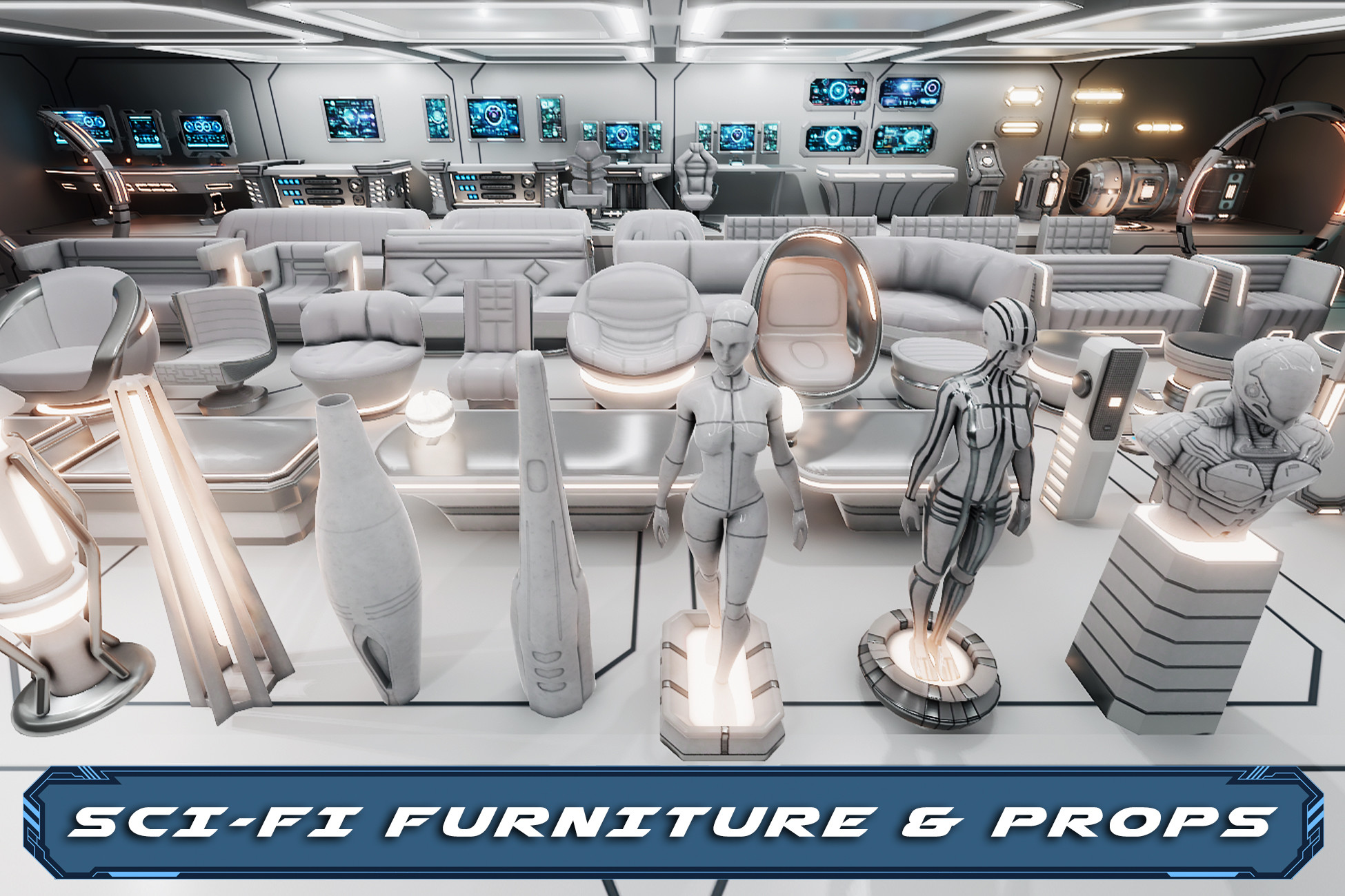 Sci-Fi Furniture And Props | 3D Furniture | Unity Asset Store