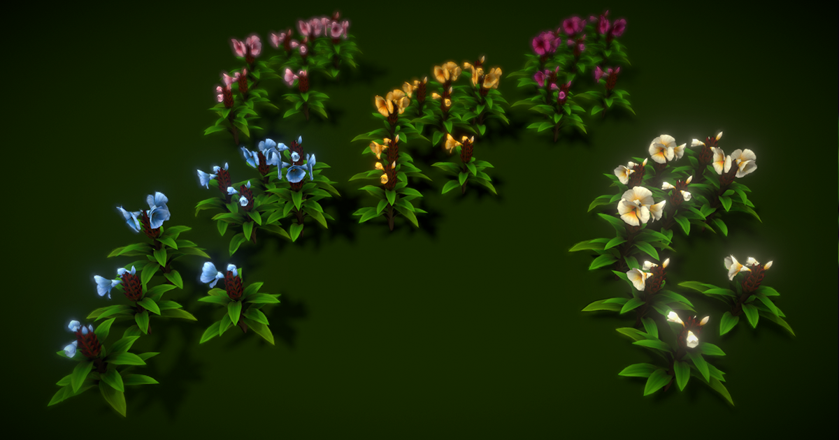 Flower Cheilocostus Speciosus | 3D Flowers | Unity Asset Store