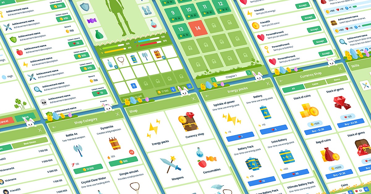 Ultimate Easter GUI PRO kit - complete UI + PSD sources | 2D GUI ...